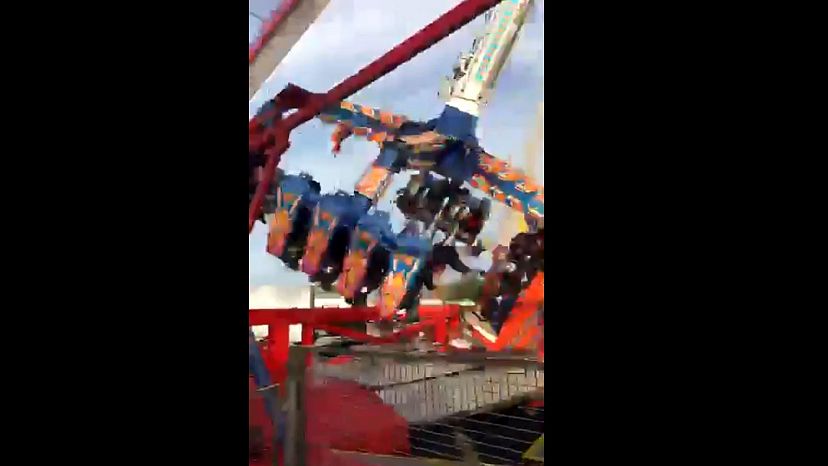 Amateur video captures moment fair-ground ride collapses | Euronews