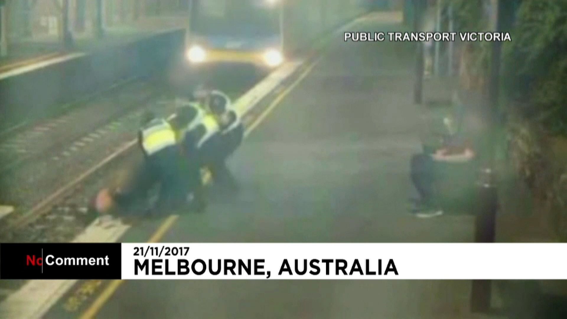 Video. CCTV captures woman's near miss on train tracks | Euronews