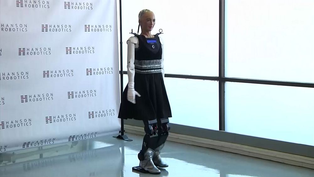 Human-like robot Sophia 'takes her first steps' | Euronews