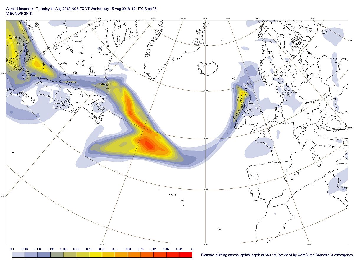 Smoke particles from Canada wildfires cross the Atlantic to UK and ...