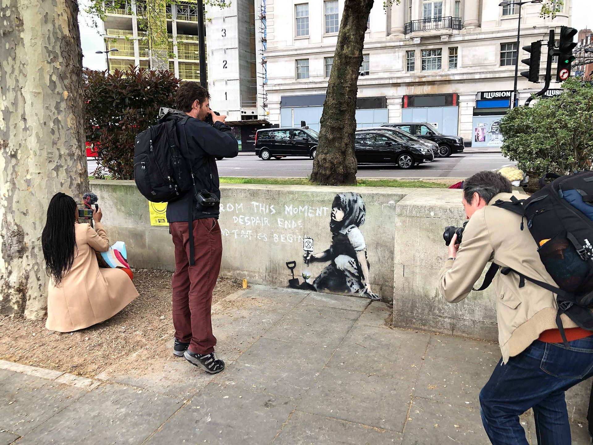 New Banksy appears overnight as climate protests come to a close in ...