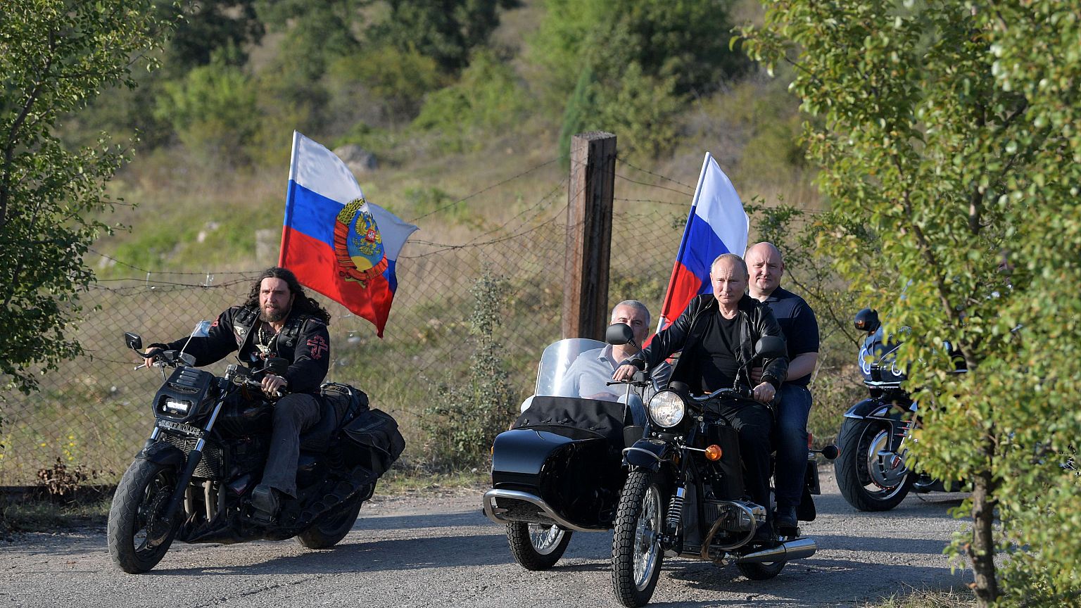 What protests? Putin rides with Night Wolves bikers in Crimea | Euronews