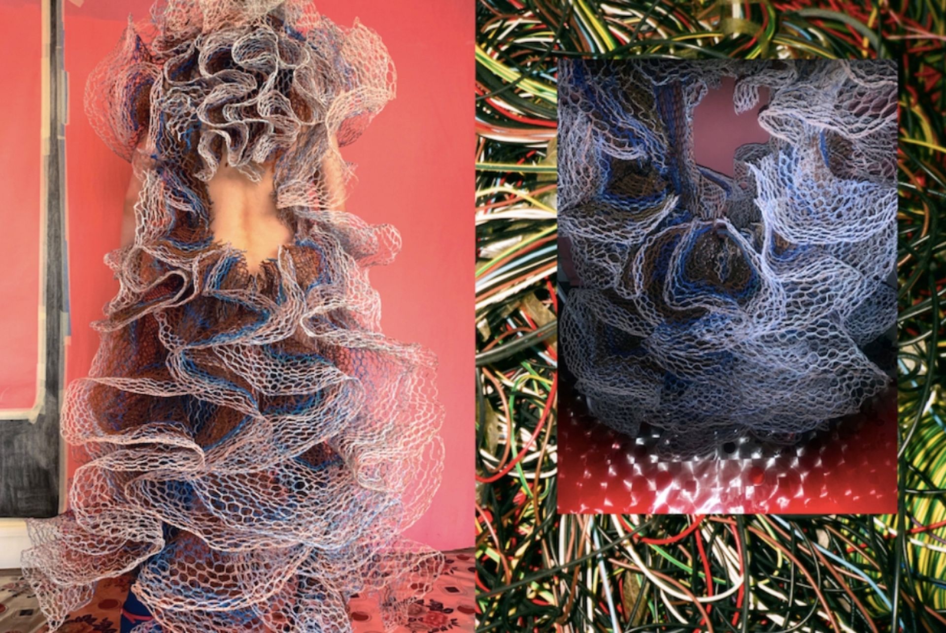 Designer creates stunning dresses from discarded electrical wires ...