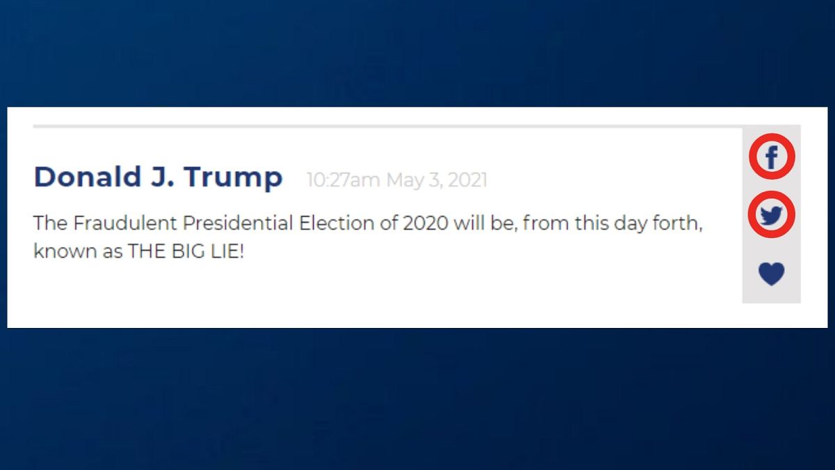 Trump's new blog posts can be shared on Facebook & Twitter despite ban ...
