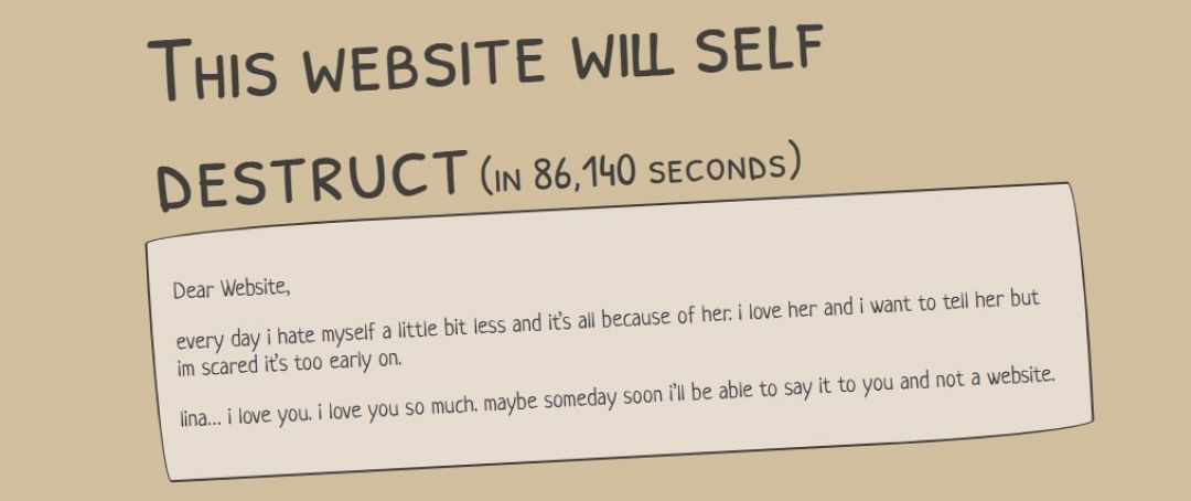 'This website will self-destruct': The site you can share your anxiety ...