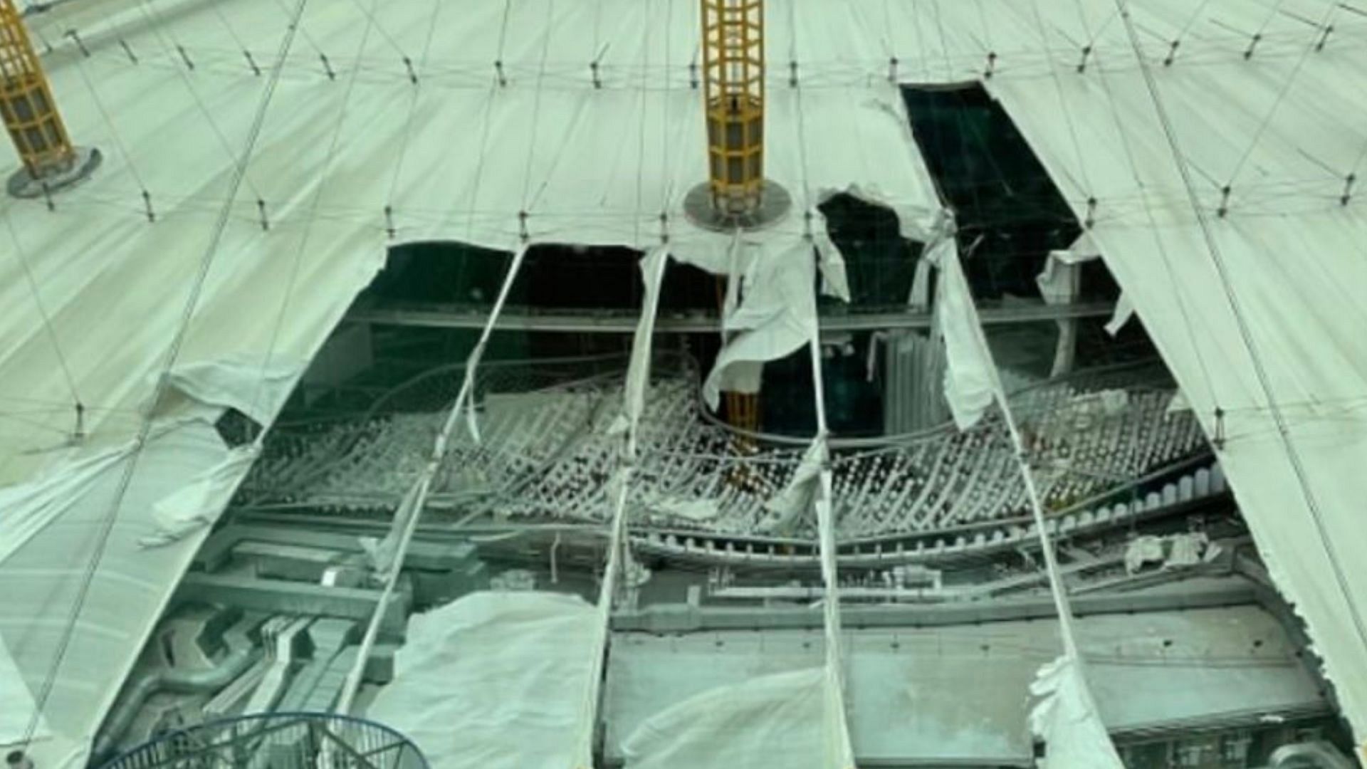 Storm Eunice tears huge hole through roof of London's O2 Arena | Euronews