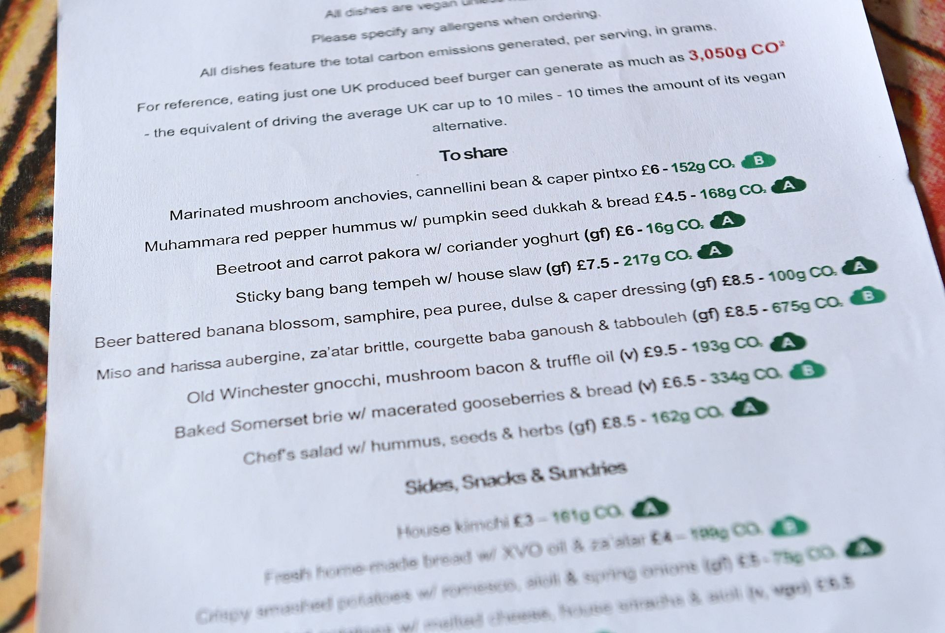 Climate change on the menu: UK restaurant is first to show customers ...