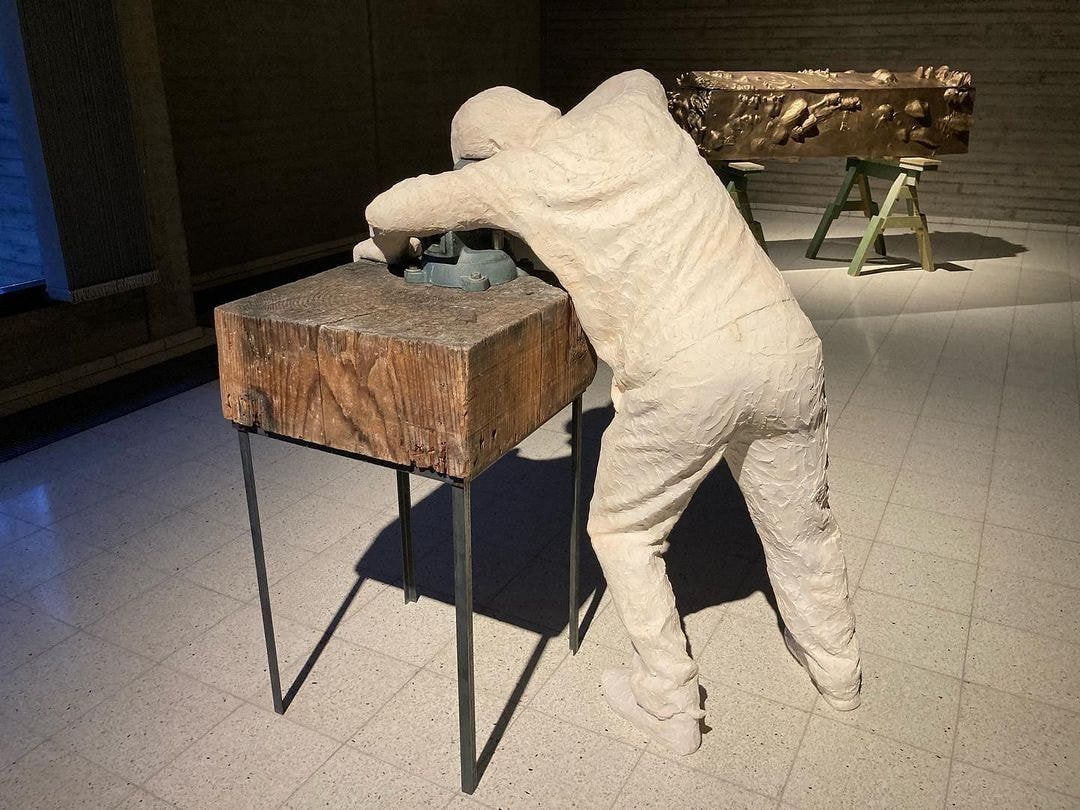 Take a look at the powerful sculptures made by Brad Pitt on display in ...