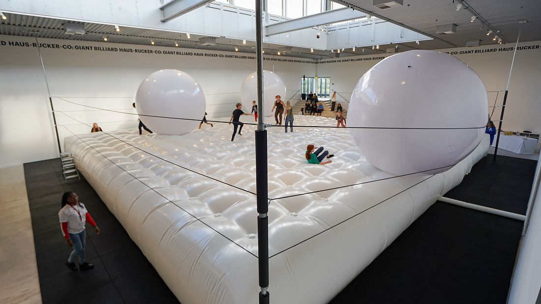 'Giant Billiard': Danish museum invites visitors to bounce around in ...
