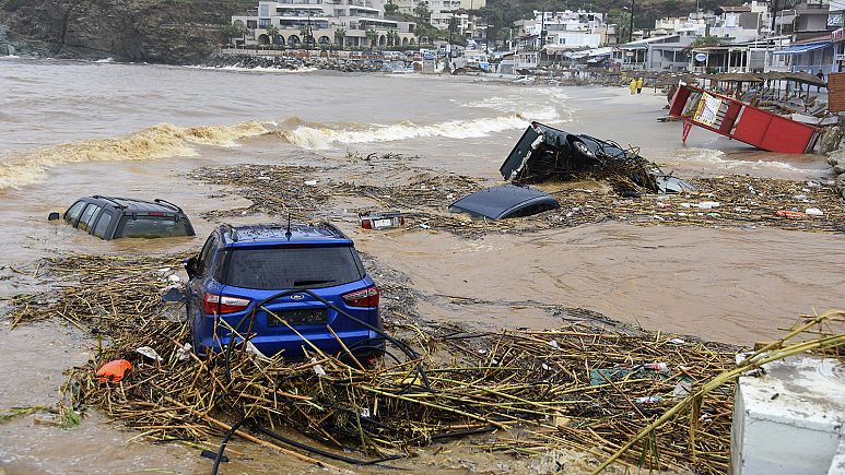 Severe torrential floods hit the Greek island of Crete, killing at ...