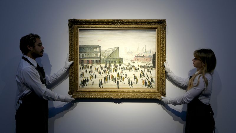LS Lowry's iconic football painting remains in public sight after ...