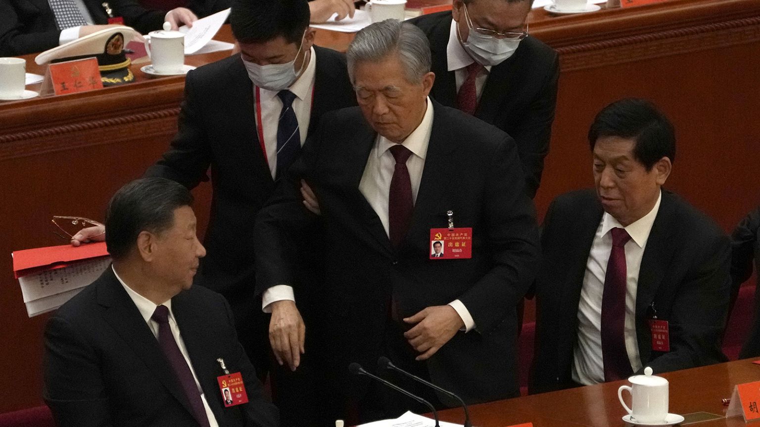 Former leader removed from China's party congress as Xi is set to ...