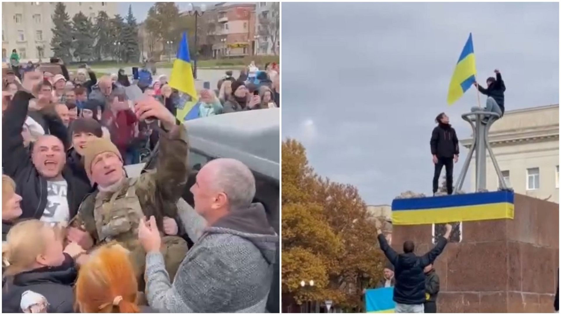 Kitűzték az ukrán zászlót a felszabadított Herszonban | Euronews