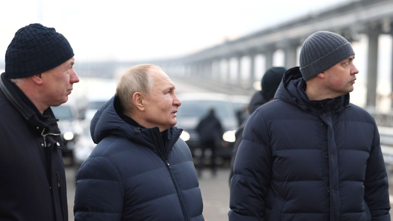 Ukraine war: Vladimir Putin visits Crimea bridge following October bomb ...