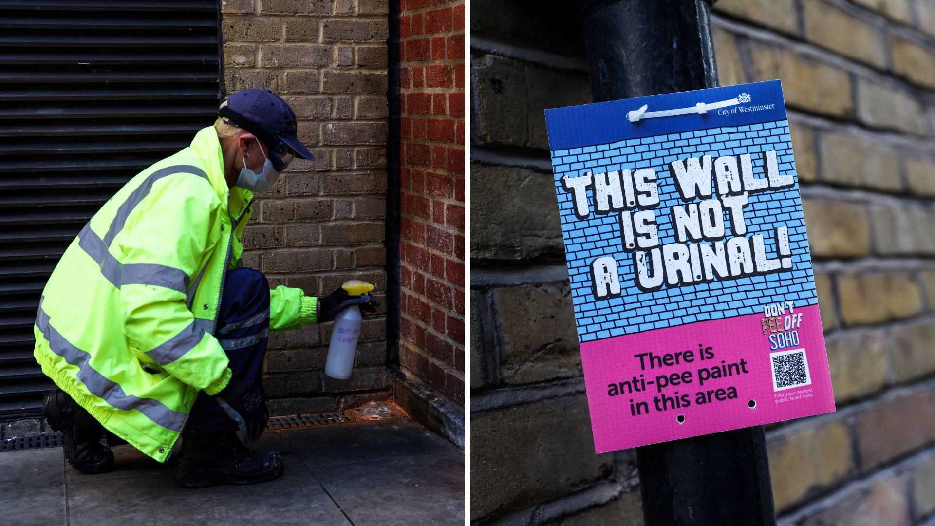 Video. Attention public urinators: Beware of London's anti-pee paint ...
