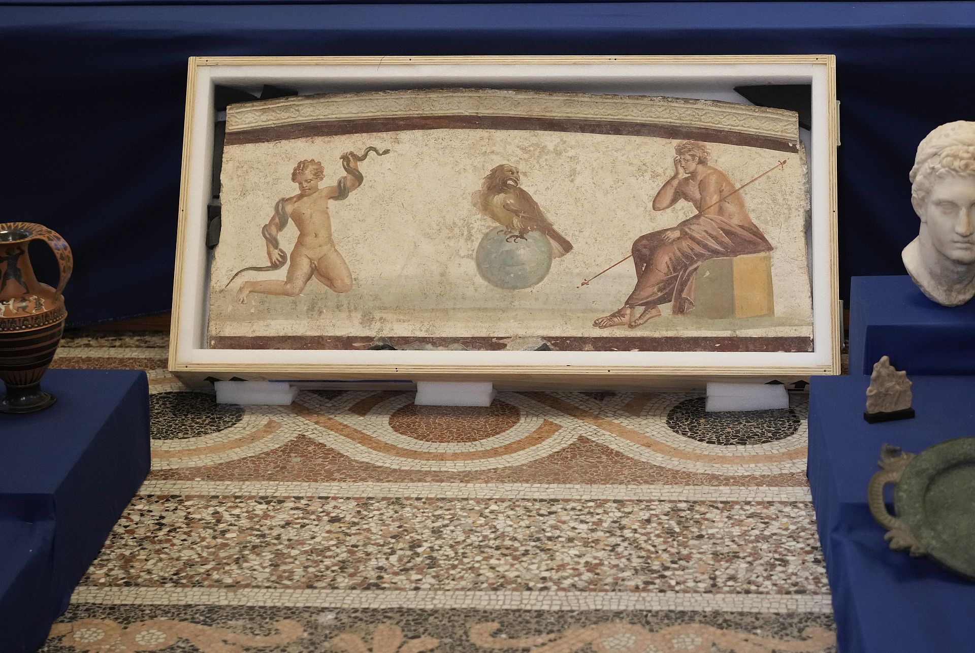 Ancient statue of Hercules discovered during sewage repair works in ...
