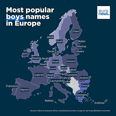 What are the most popular boys and girls names in Europe? | Euronews