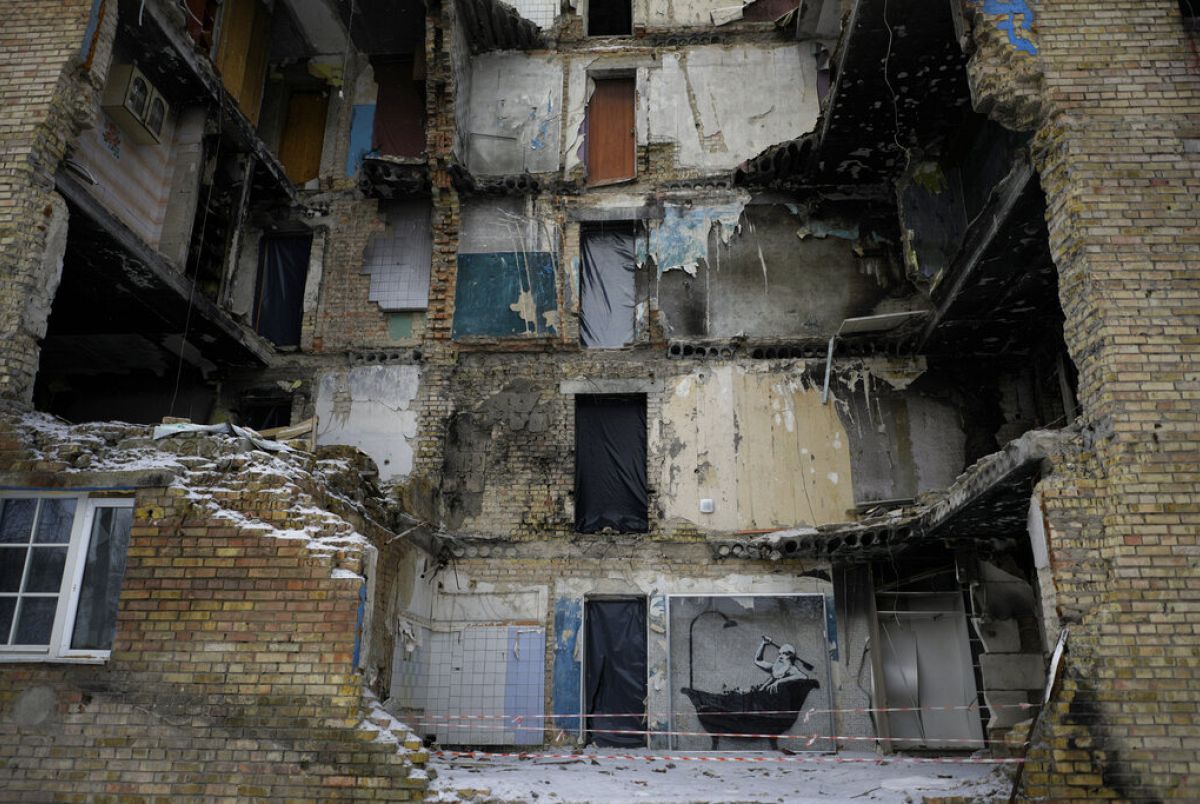 Ukraine installs new security measures to protect Banksy street art in ...