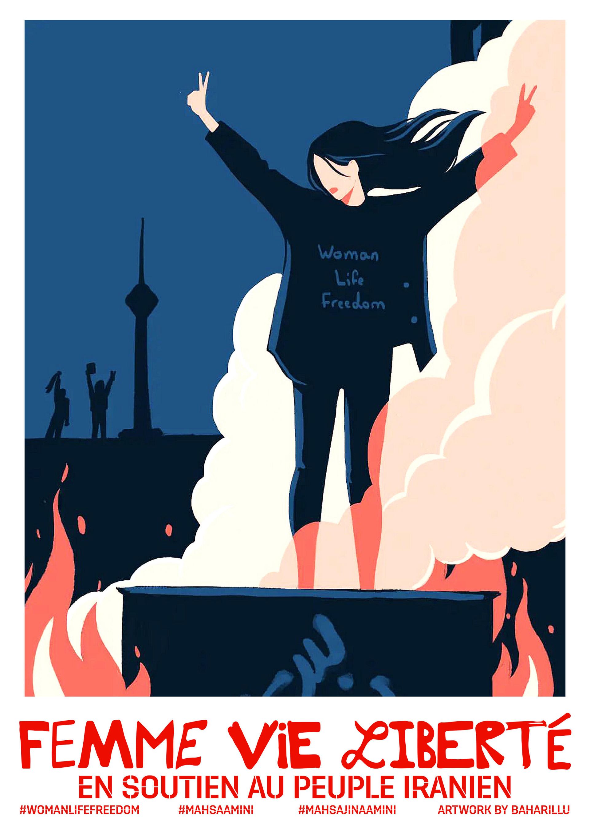 Woman, Life, Freedom: Posters on French museums in support of the ...