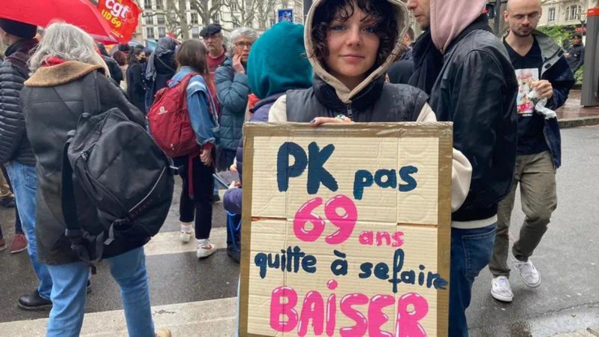 Fourteenth day of French pension reform strikes: The best placards from ...