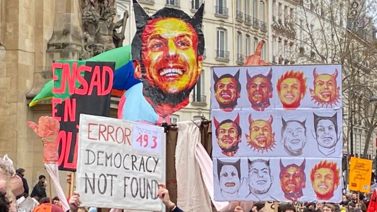 Fourteenth day of French pension reform strikes: The best placards from ...