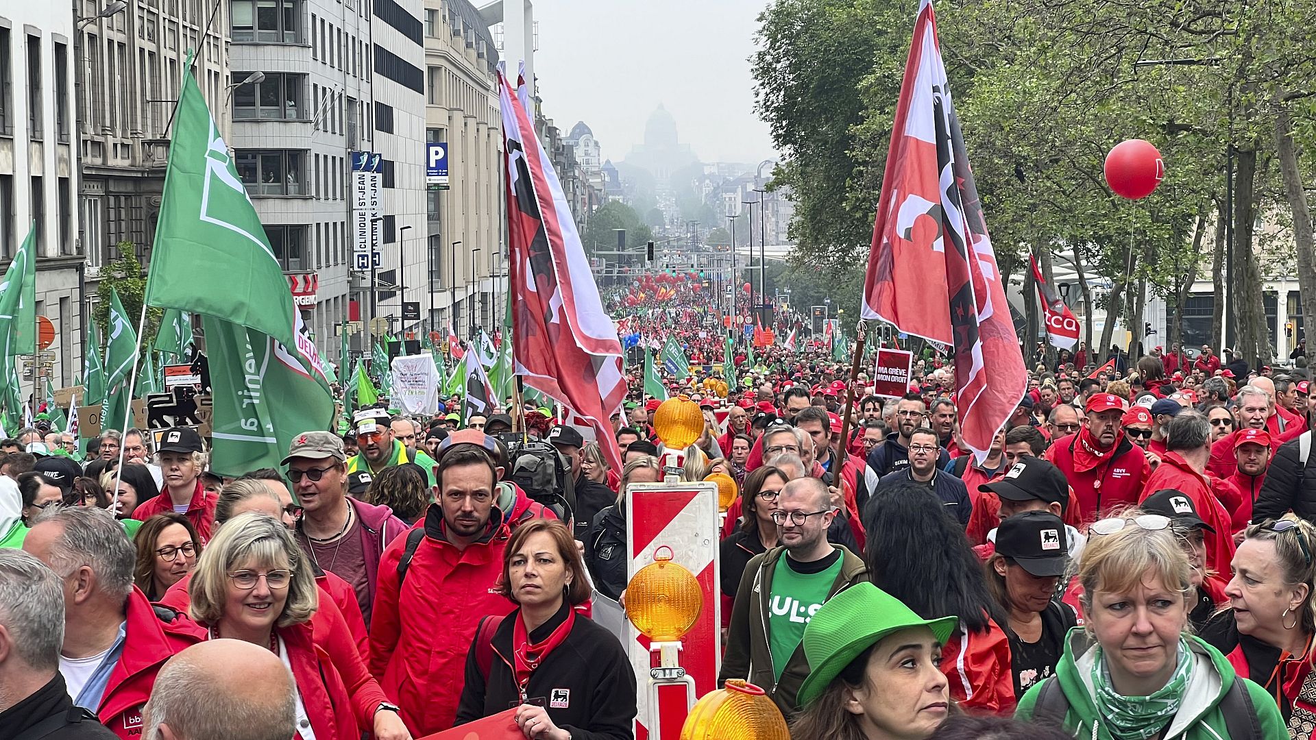 Belgian workers protest against poor working conditions and their right ...