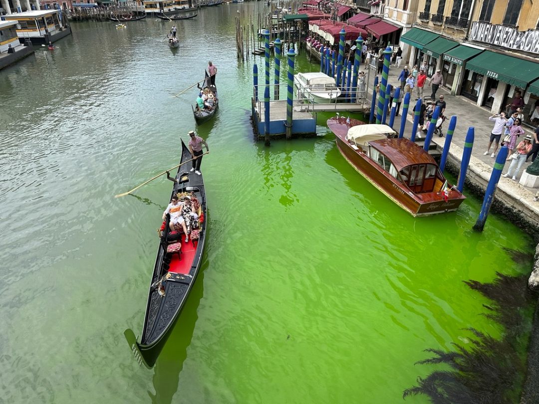 Police solve the mystery of why Venice's Grand Canal turned bright ...
