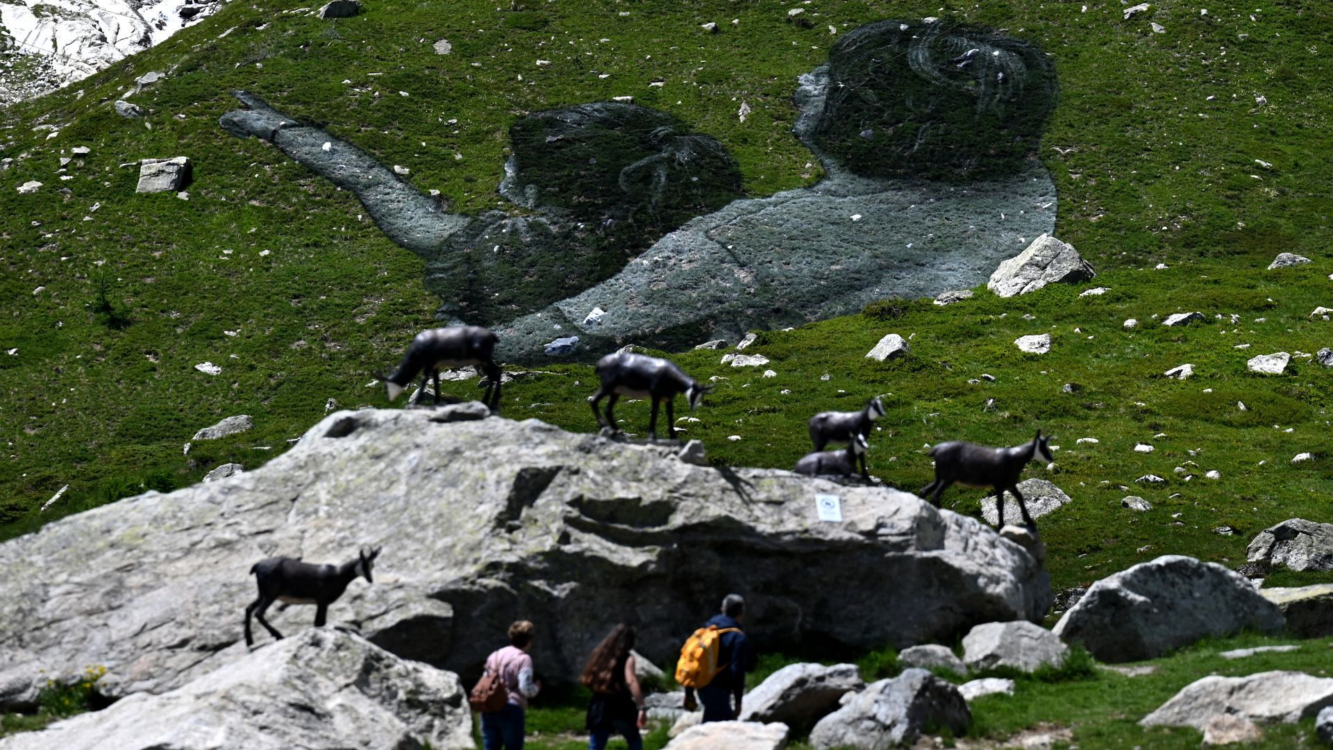 French artist Saype unveils latest monumental artwork on Mont Blanc ...