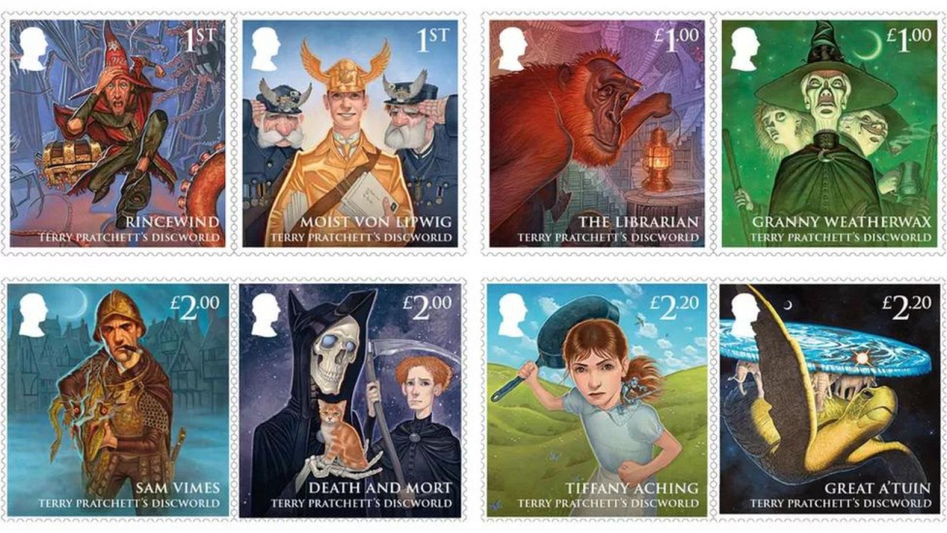 Royal Mail unveils new stamps to mark 40 years of Terry Pratchett’s ...