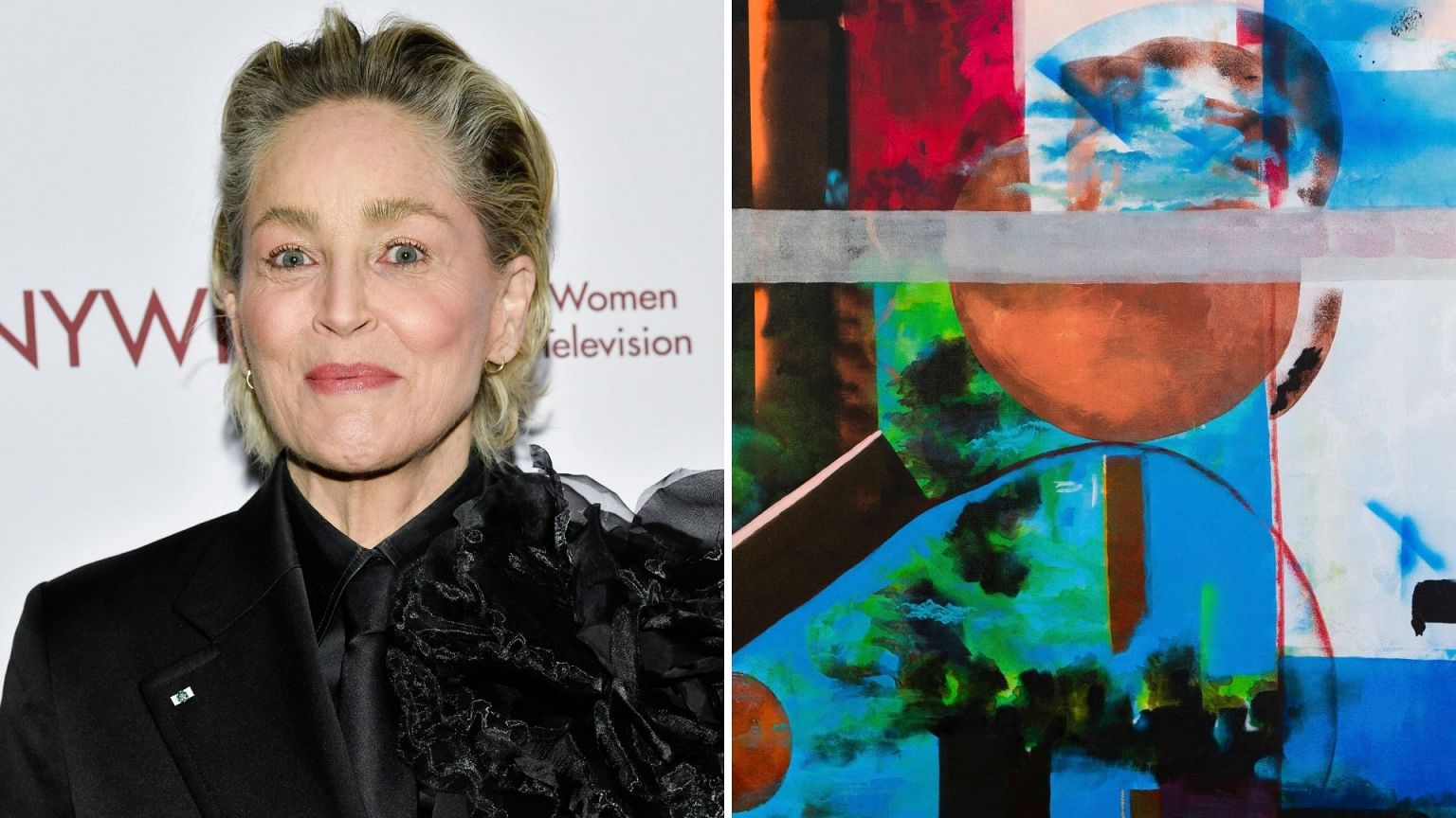 'Basic Instinct' actress Sharon Stone reveals abstract paintings in new ...