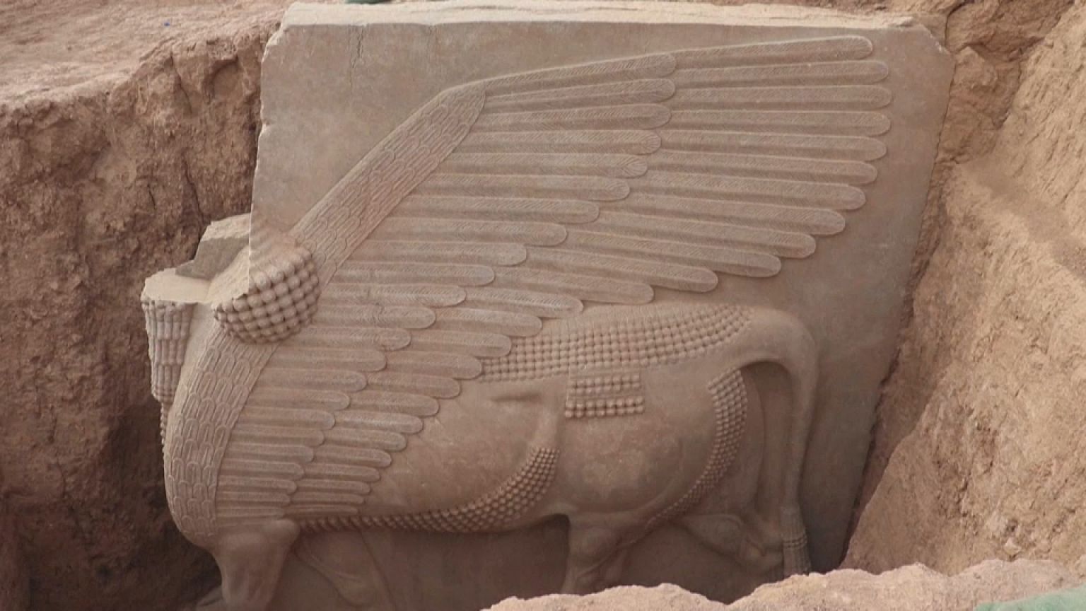 Archaeological dig in Iraq unearths ancient winged sculpture | Euronews