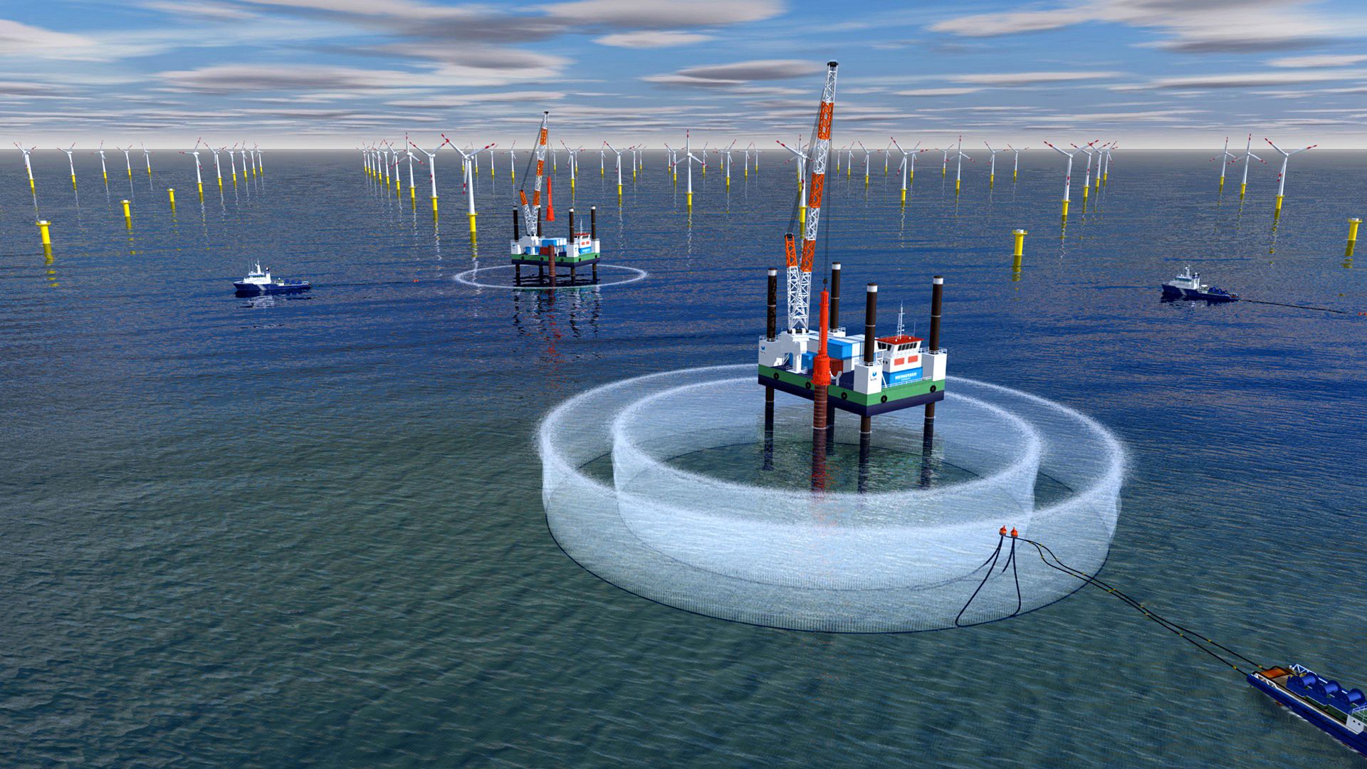 Bubble curtains are being used to protect marine life from noisy wind ...