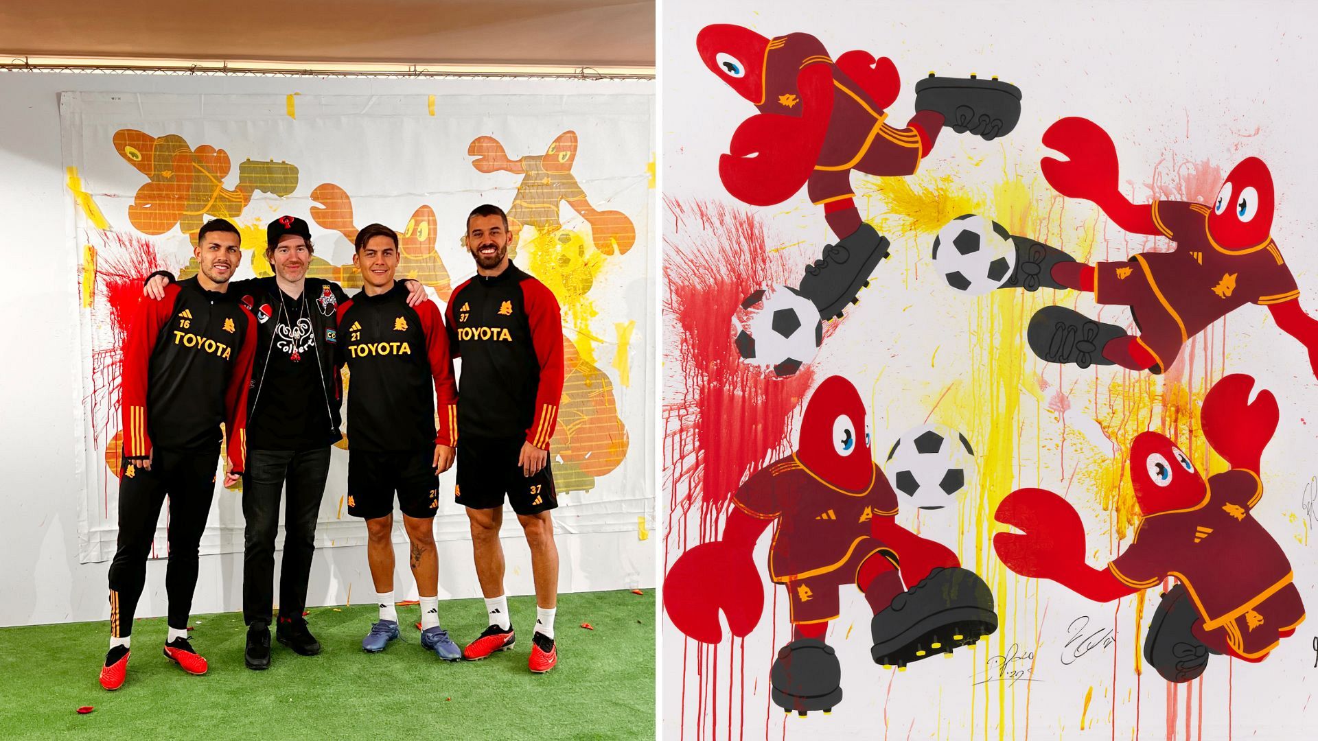 Art meets football: Philip Colbert teams up with AS Roma players to ...