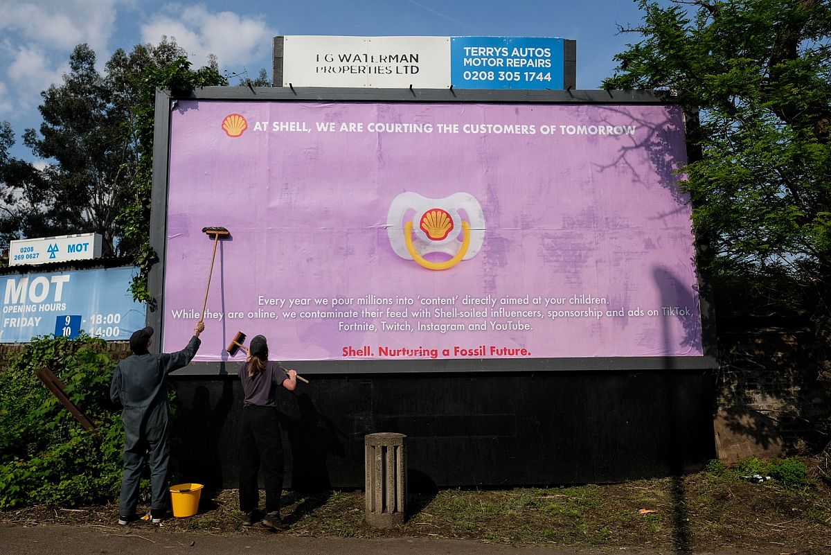 Satirical posters protesting Shell’s ‘lethal legacy’ replace 200 ...