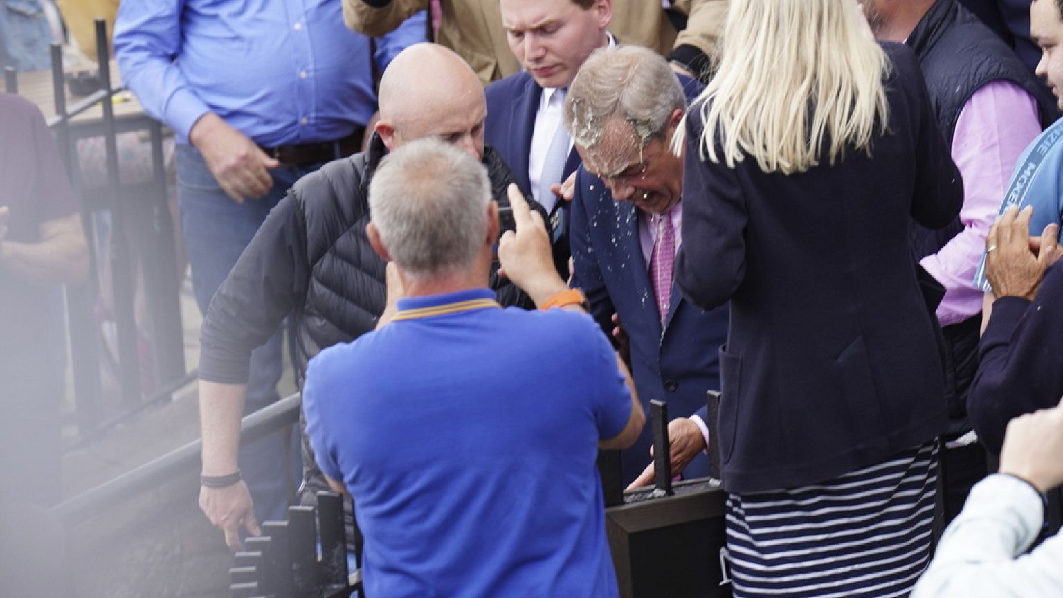 Right-wing British politician Farage doused with milkshake at election ...