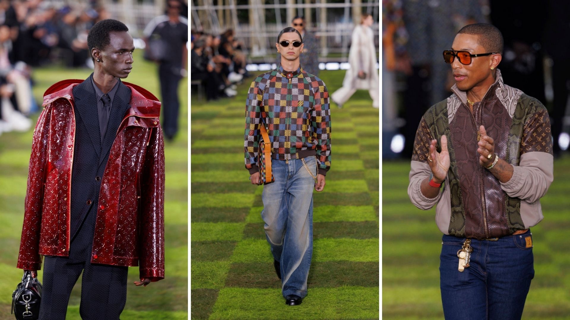 Video. Pharrell Williams unveils Louis Vuitton's Spring 2025 Collection ...