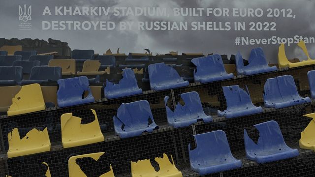 Remains of Ukrainian stadium damaged by Russia find home in Berlin ...
