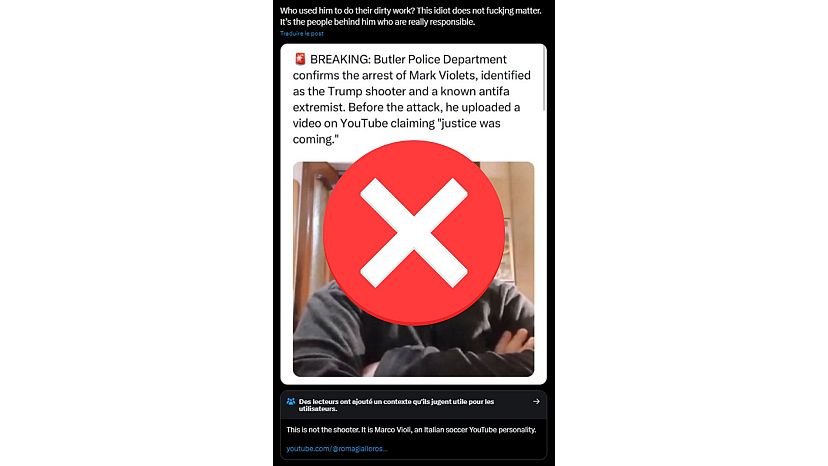 Fact-check: Italian football commentator is not Trump shooter | Euronews