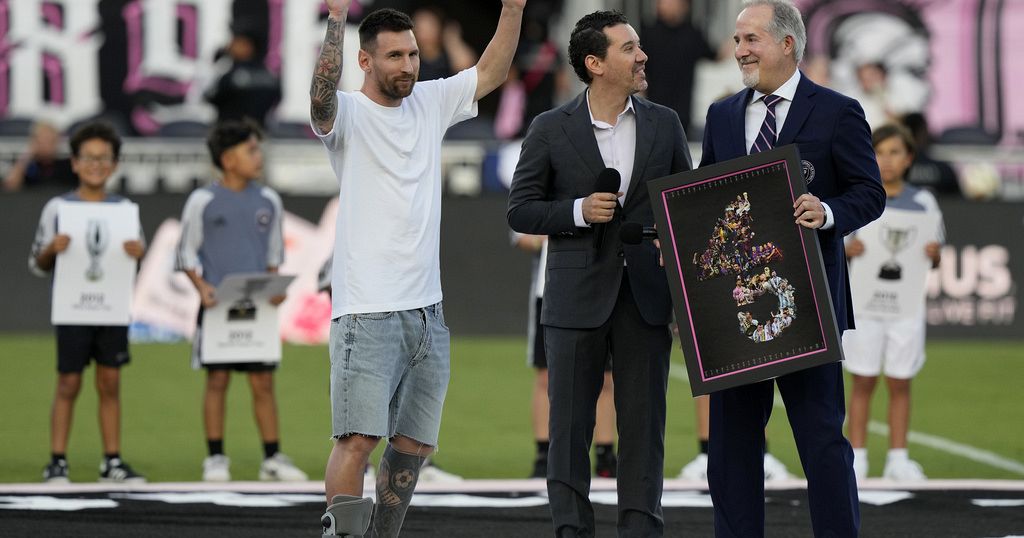 Injured footballer Lionel Messi honoured for his 45th major title ...