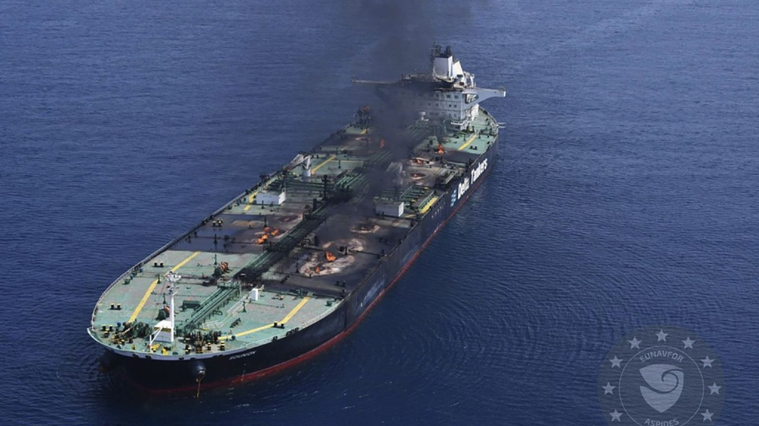EU naval mission attempts to salvage burning oil tanker in Red Sea ...