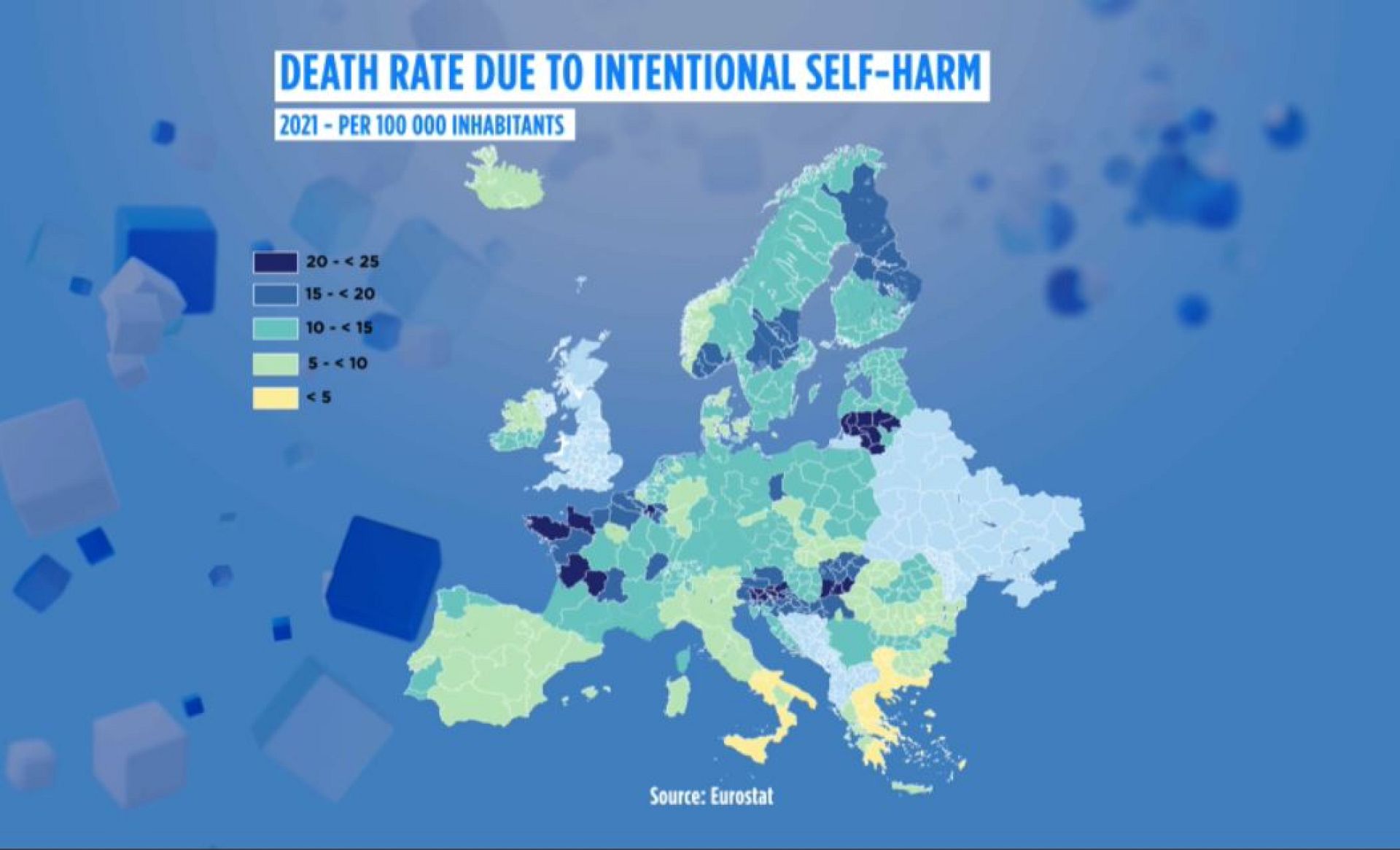The number of deaths by suicide in Europe decreased by 13% in a decade ...
