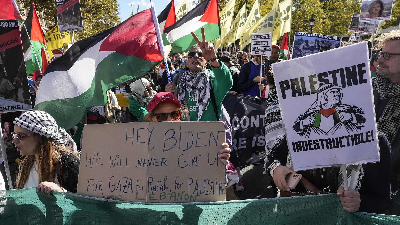 Thousands join pro-Palestine rallies across Europe as anniversary of ...