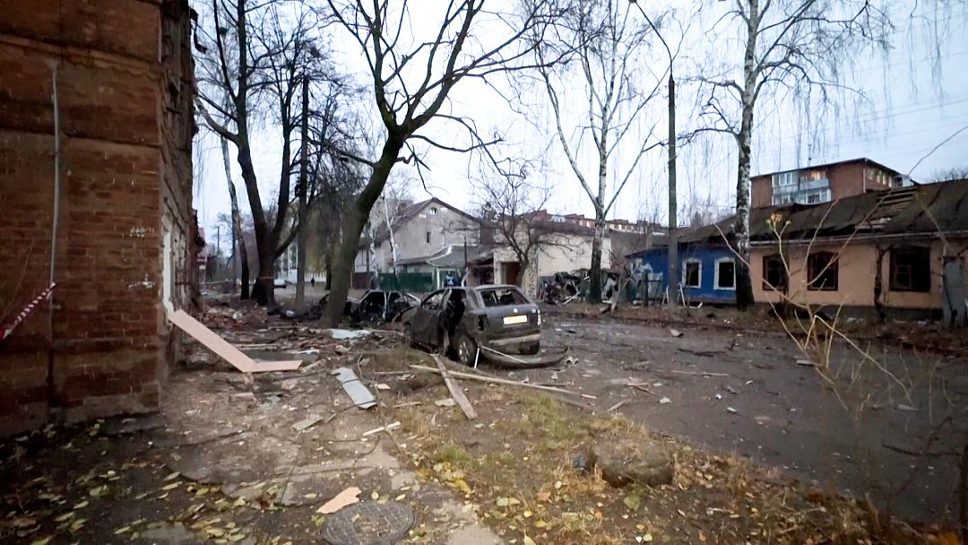 Video. Inside the ravaged streets of Sumy after Russian drones struck ...