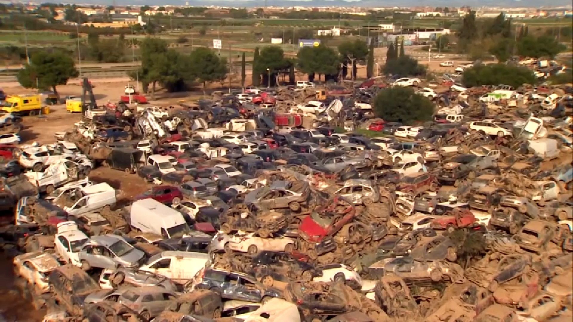Massive car graveyard in Catarroja shows scale of Spain's devastating ...