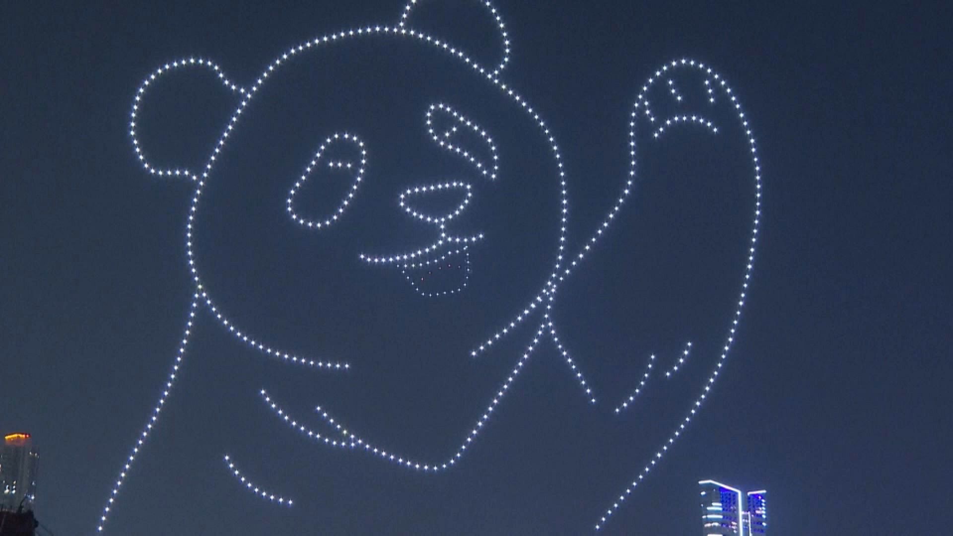 Video. Hong Kong, folla per assistere all'esibizione di panda con drone ...