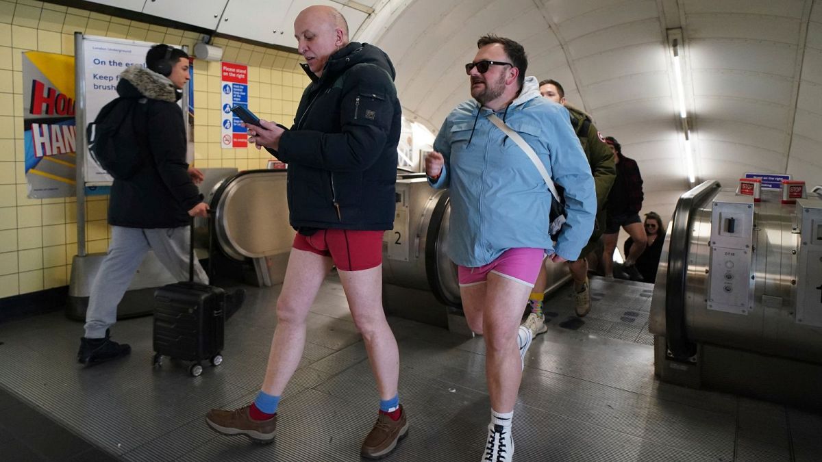 No trousers? No problem: London underground users bare their legs for Official No Trousers Tube ...