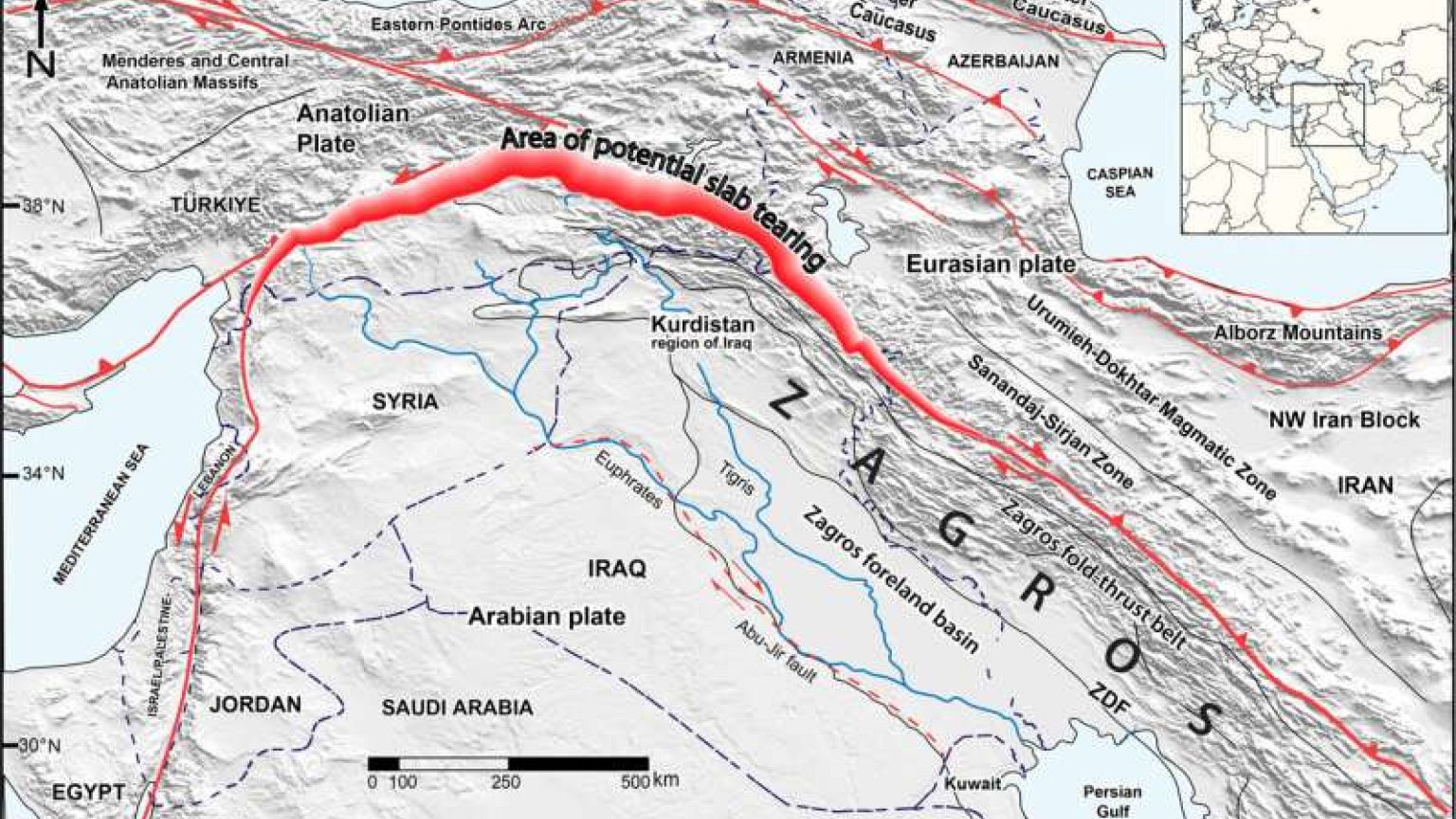 Arap ve Avrasya levhaları kopuyor: Yırtığın Türkiye'ye uzandığı ...