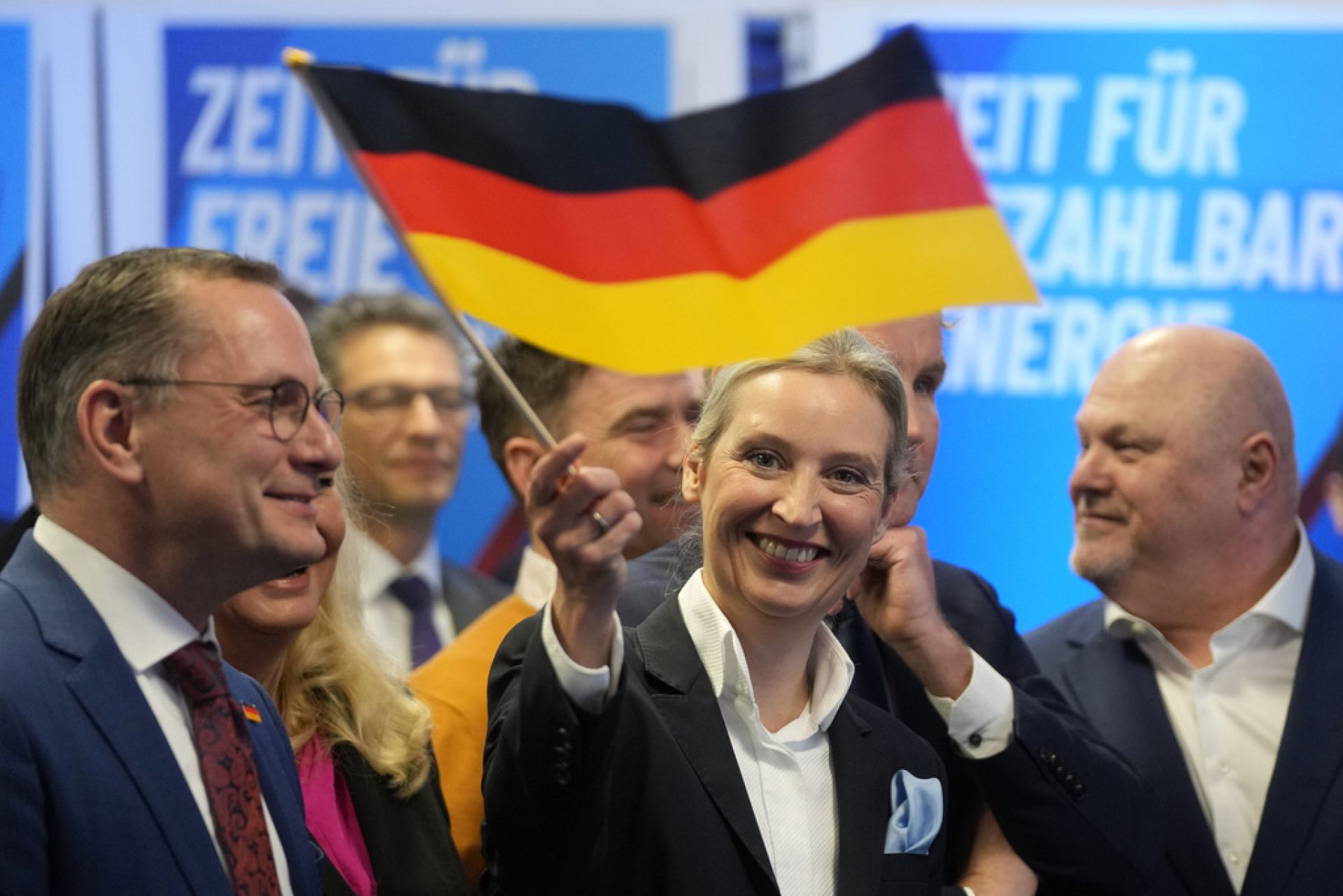 German chancellor candidates react to exit polls in Sunday's election ...
