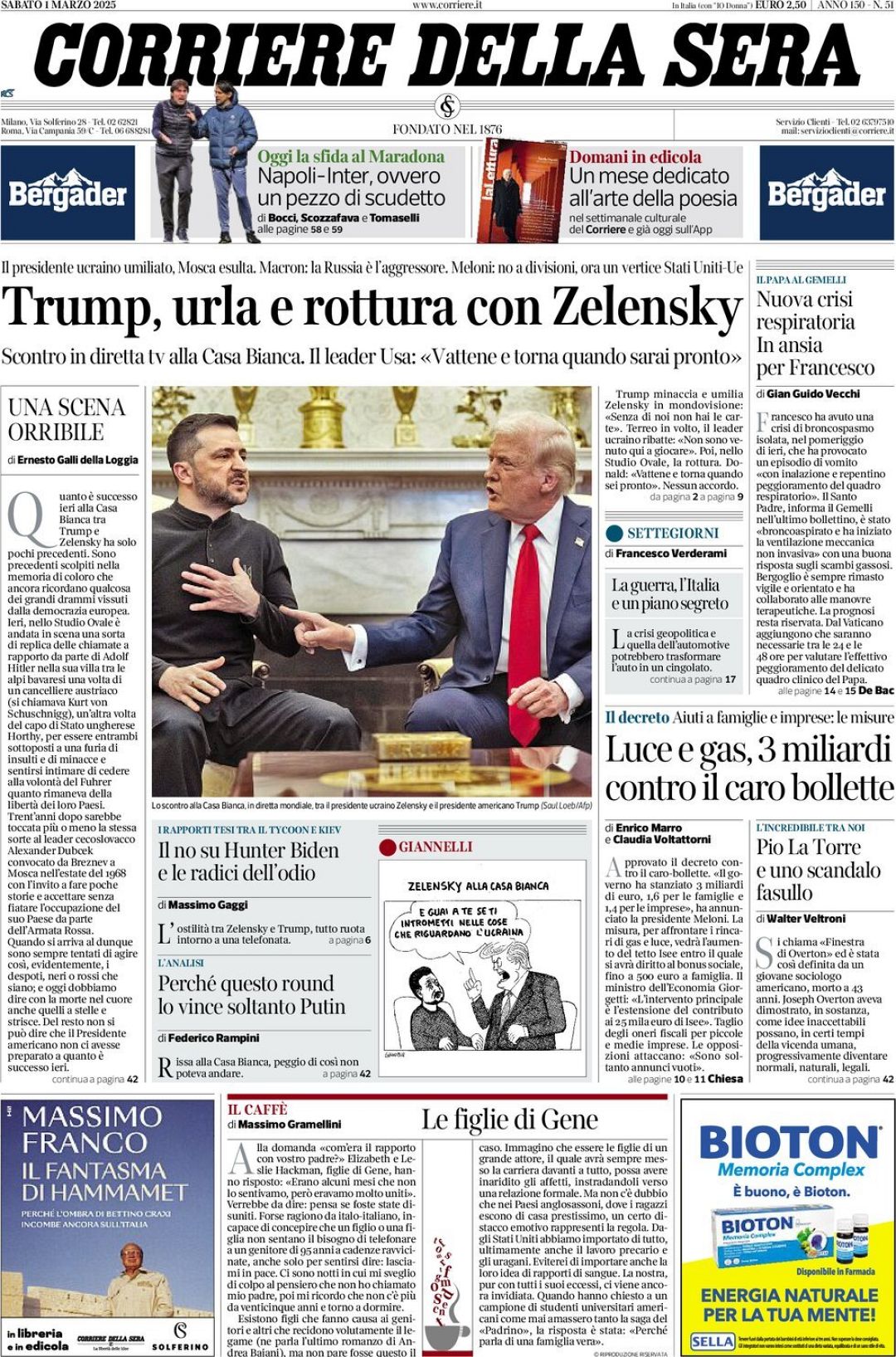 Scontro fra Trump e Zelensky: la notizia in primo piano sui quotidiani europei | Euronews