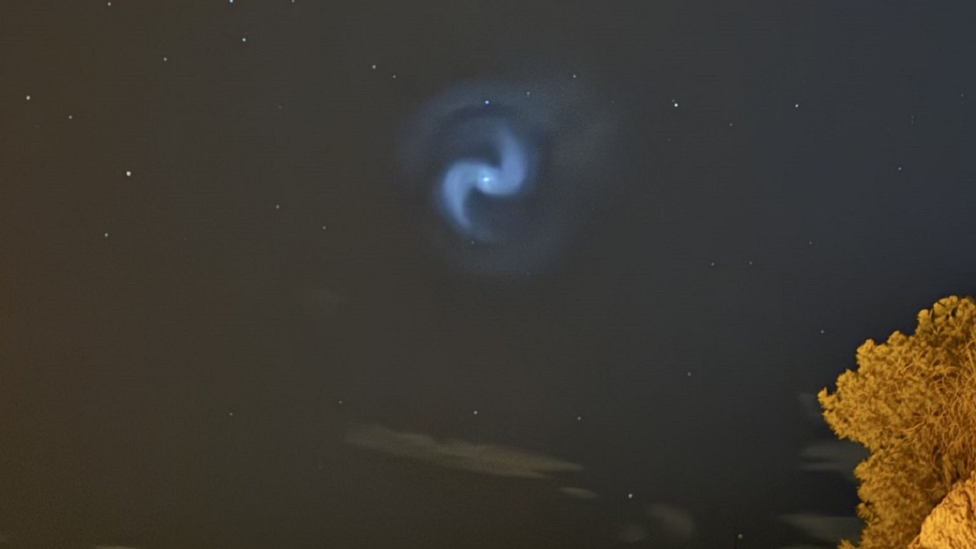 What was the glowing blue spiral seen in the night sky above Europe? | Euronews